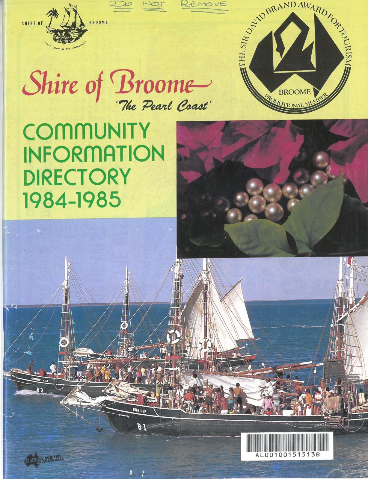 1984-1985 Shire of Broome 'The Pearl Coast' Community Information ...