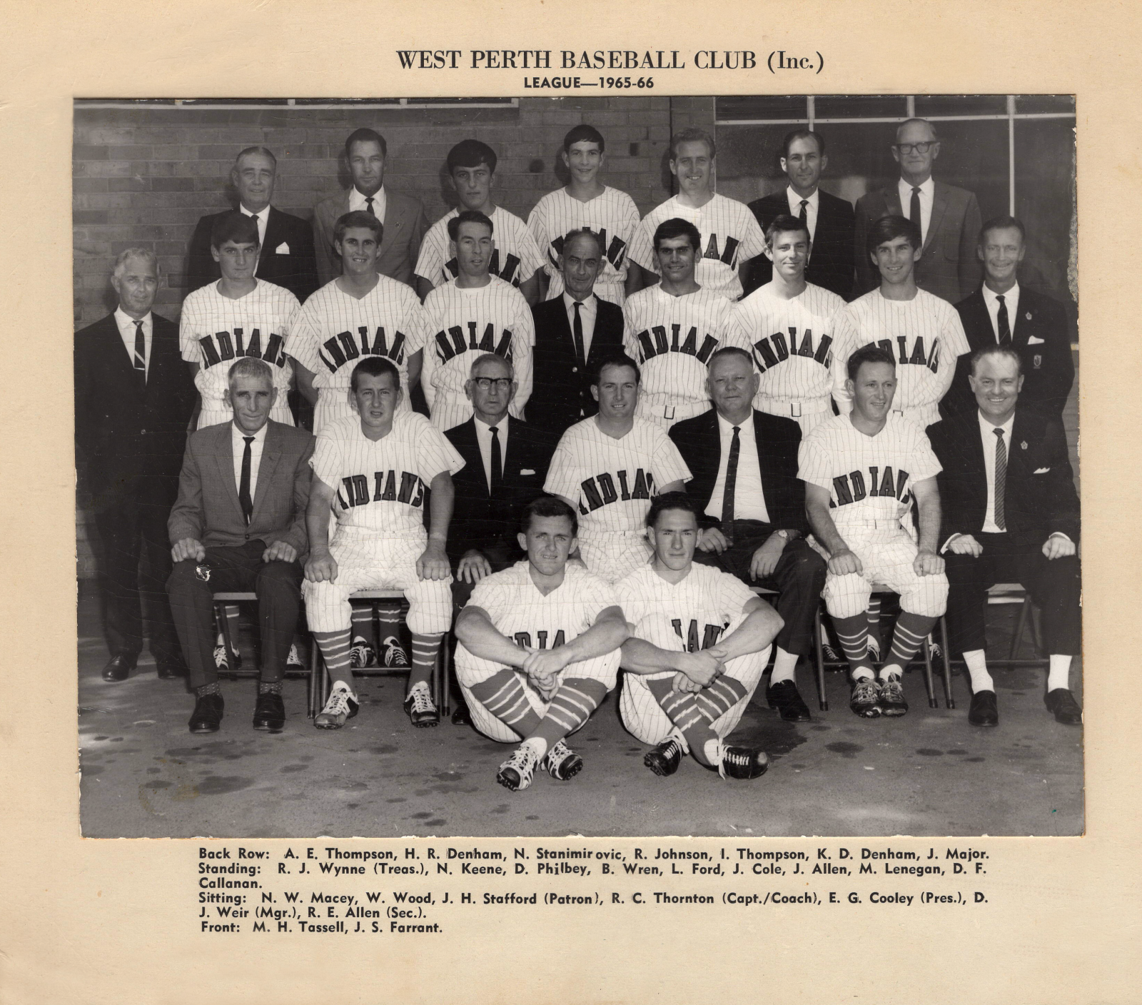 West Perth Baseball Club 1965-66 League Team | Collections WA