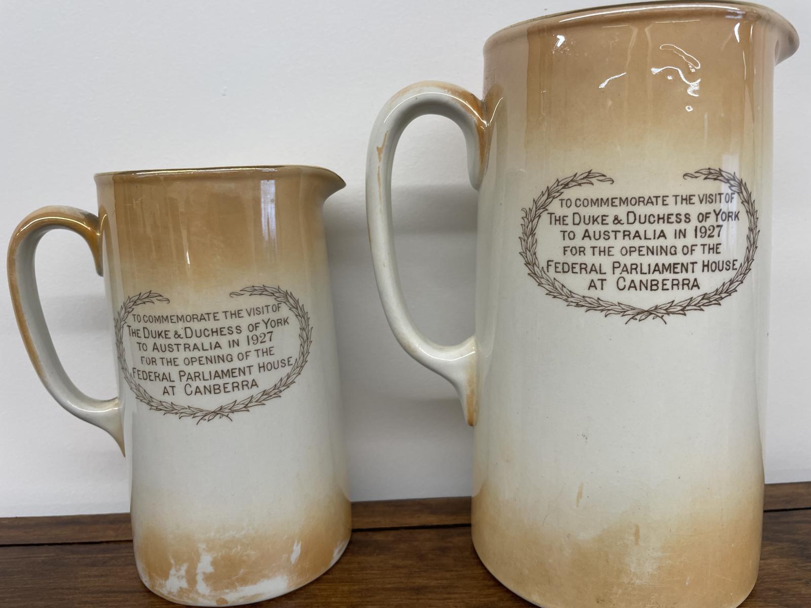 Souvenir - Opening of Parliament House Canberra Jugs 1927 | Collections WA