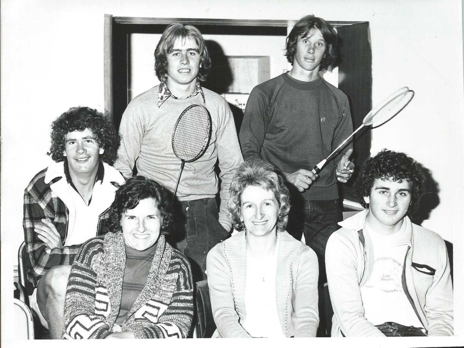 Kellerberrin Badminton squad. 1980's Black and White photograph. Nigel ...