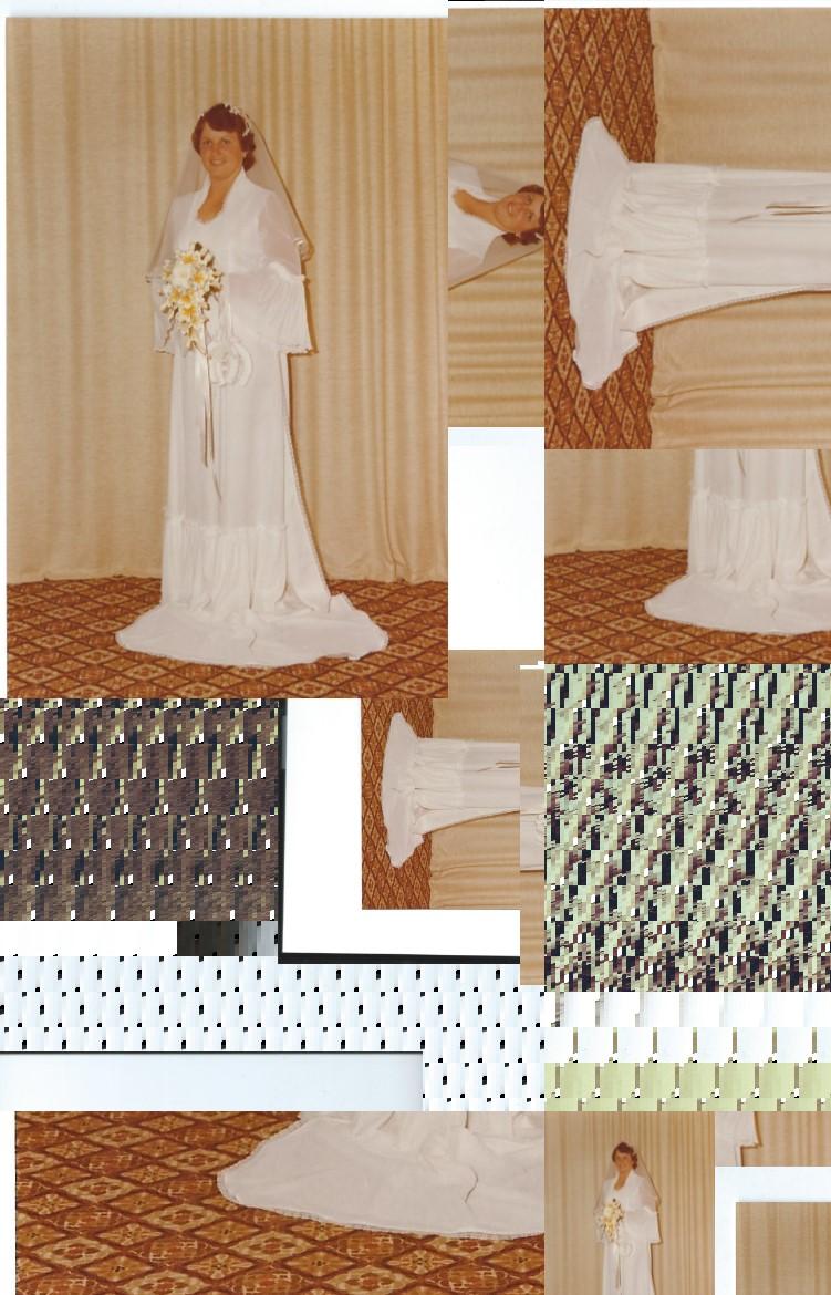 Colour photograph of the wedding of Jenat and Garry Johnson. Jenat is ...