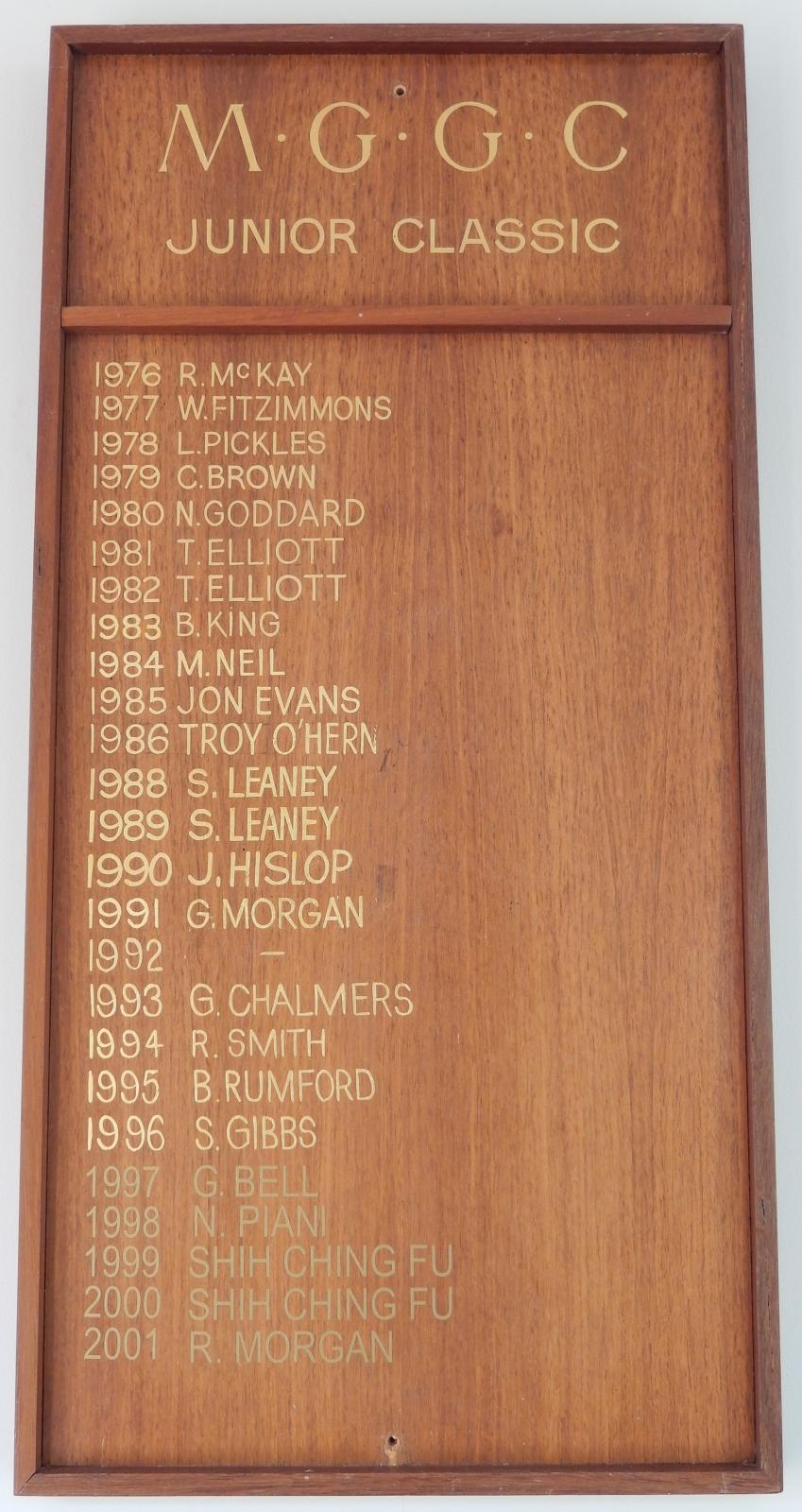 MGGC BOY'S CLASSIC HONOUR BOARD | Collections WA