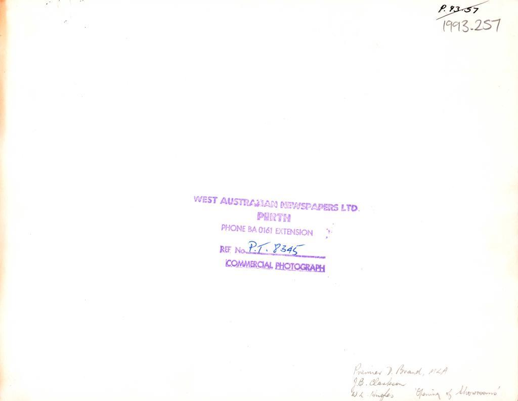 PHOTOGRAPH: PREMIER BRAND DELIVERING SPEECH, 70TH ANNIVERSARY OF ...